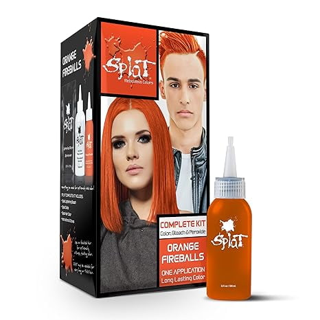 Splat Complete Hair Color Kit, Color, Bleach and Peroxide, Orange ...