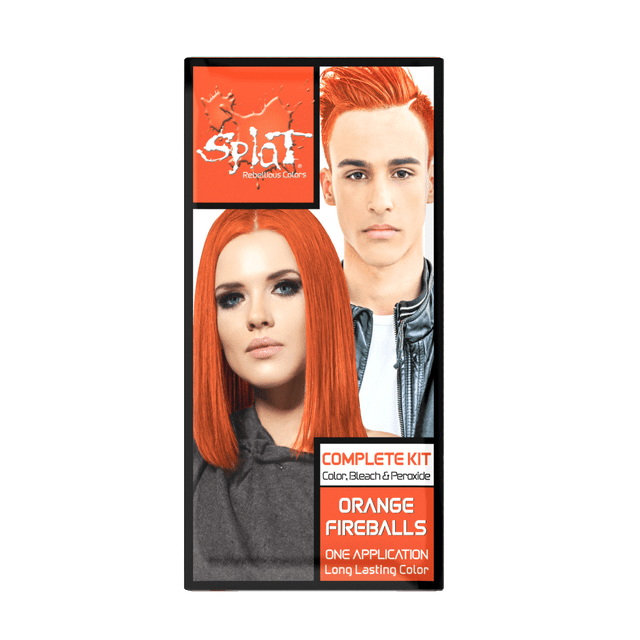 Splat Complete Kit, Orange Fireballs, Semi-Permanent Hair Dye with ...