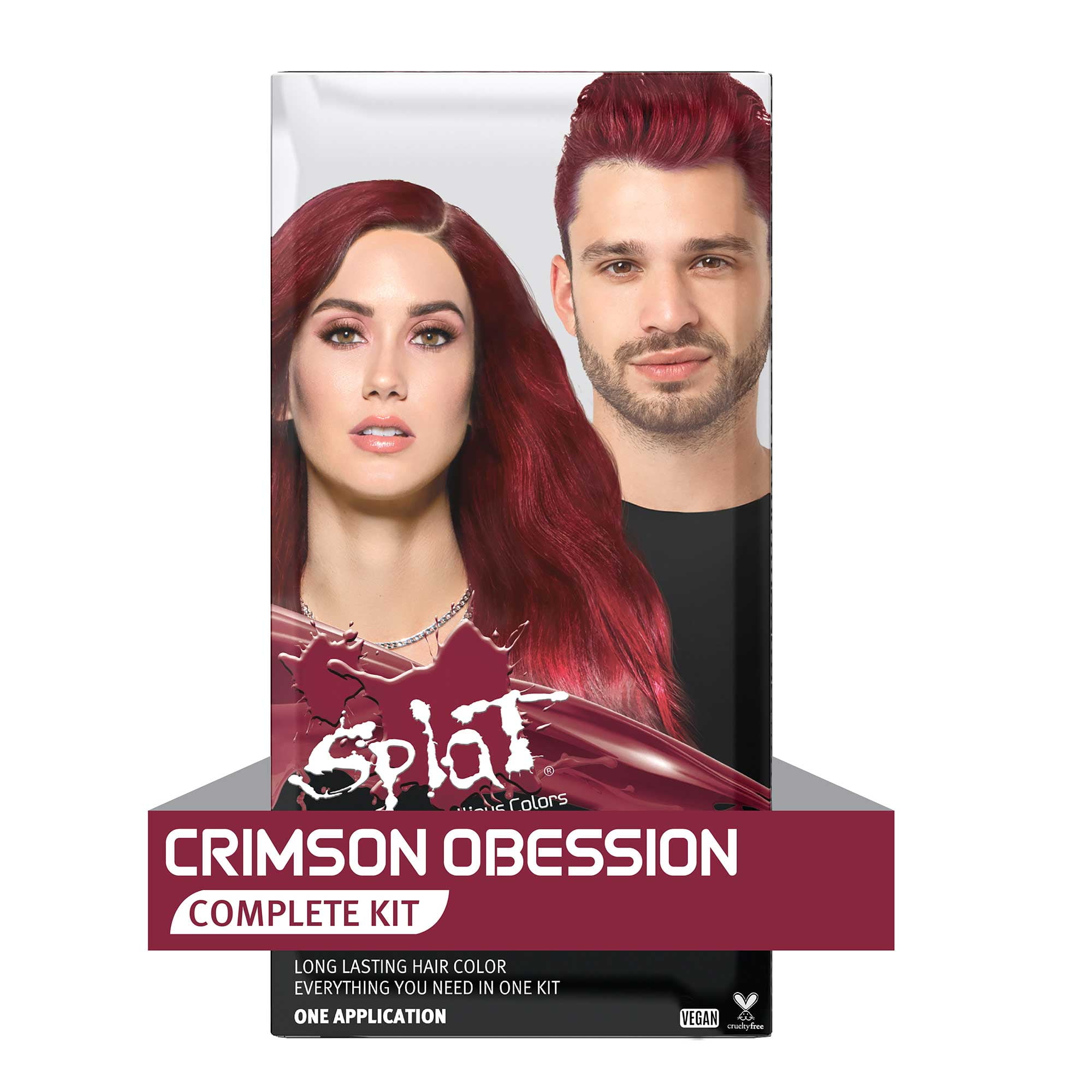 Splat Crimson Obsession Semi-Permanent Red Hair Dye Kit with Bleach and ...