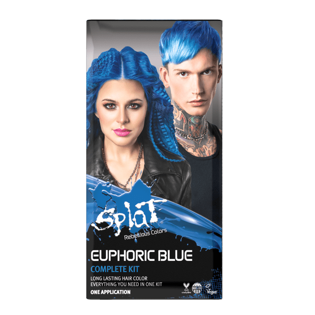 Splat Hair Color Kit, Euphoric Blue Semi Permanent Dye with Ombre ...