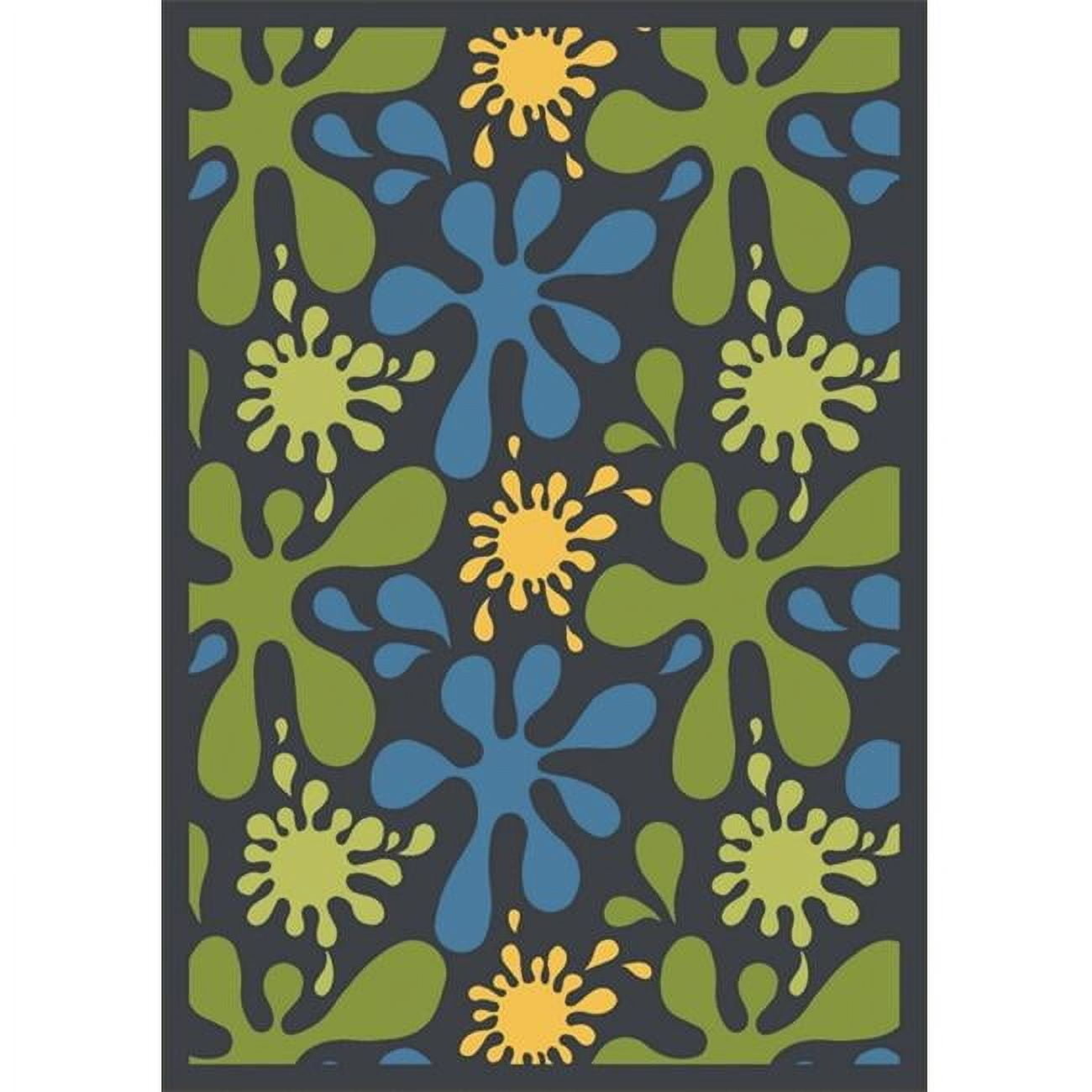 Splat Gray 3 ft.10 in. x 5 ft.4 in. WearOn Nylon Machine Tufted- Cut ...