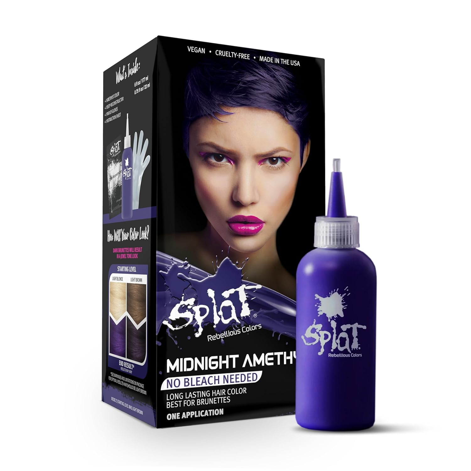 Splat Midnight Amethyst No Bleach Purple Semi-Permanent Hair Color Dye ...