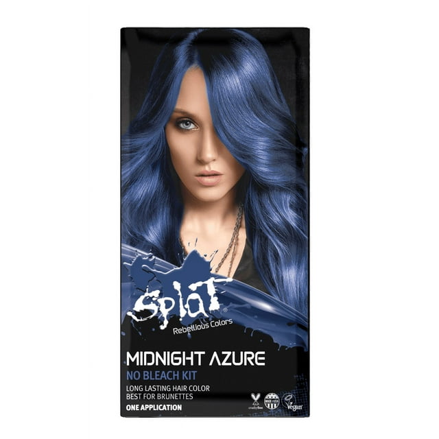 Splat Midnight Kit - Unisex Semi-Permanent Hair Dye, Azure Blue, No ...