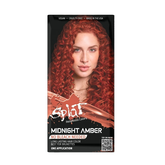 Splat Midnight Kit, Amber, Semi-Permanent Copper Hair Dye - No bleach ...