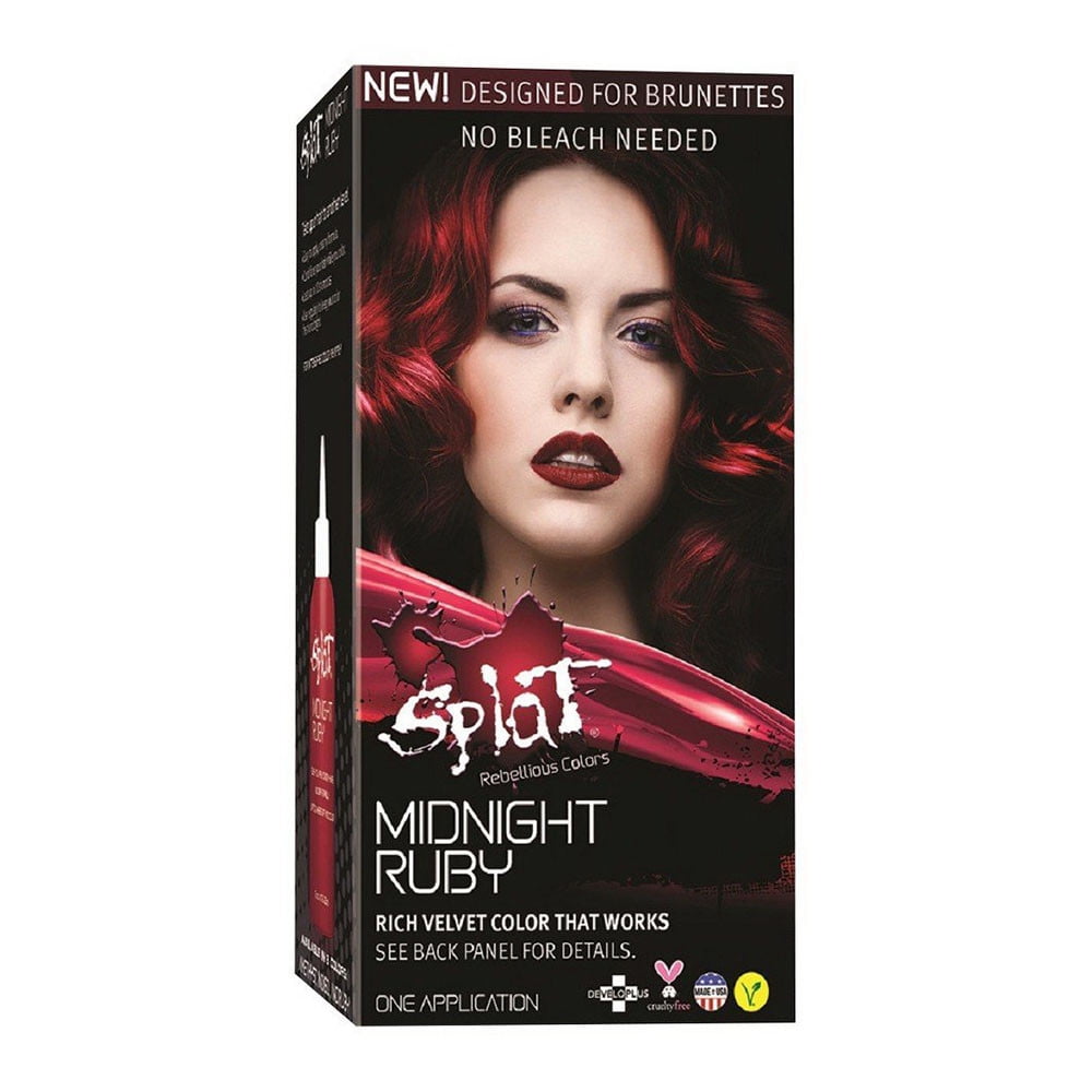 Splat Midnight Ruby No Bleach Dark Red Semi-Permanent Hair Dye Kit, 1 ...