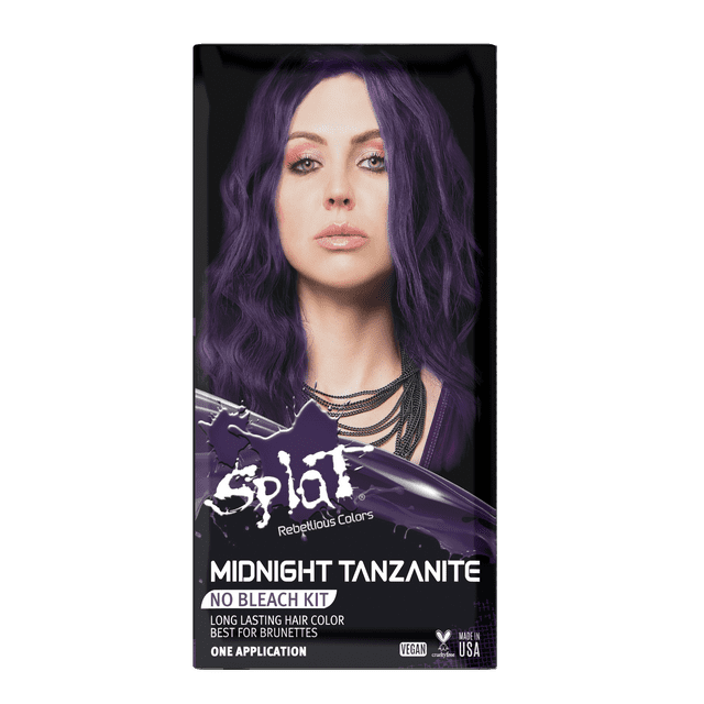 Splat Midnight Tanzanite Dye, Unisex Semi-Permanent Purple Hair Color ...