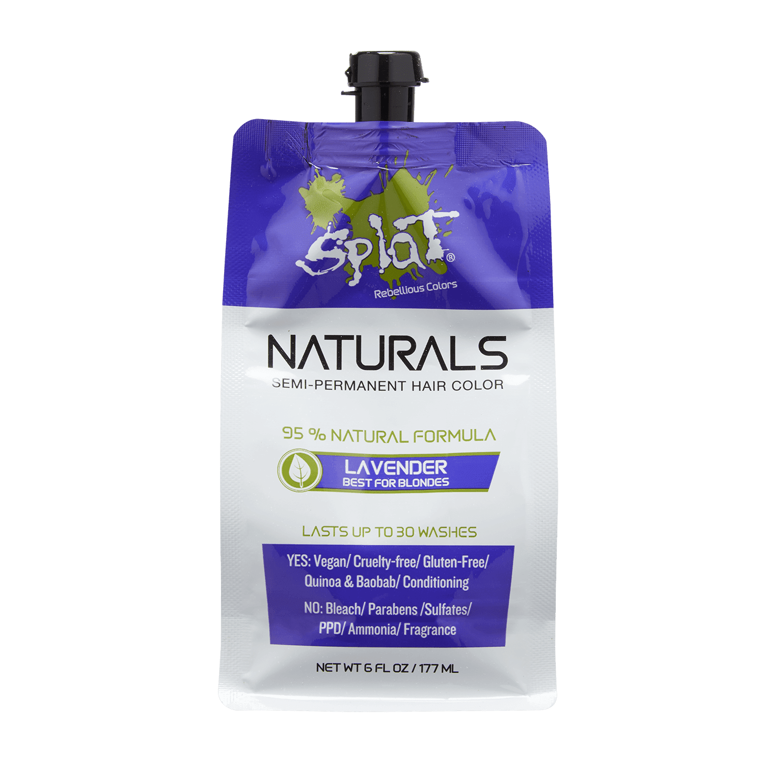Splat Naturals Lavender Hair Color, 30 Wash Semi-Permanent Natural Hair ...