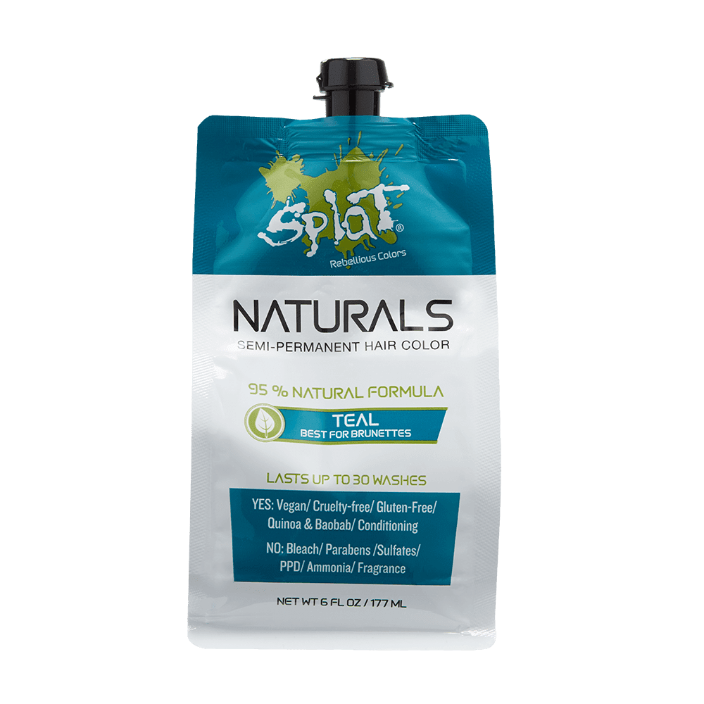 Splat Naturals Teal Hair Color, Semi-Permanent Green Dye, 6 Oz ...