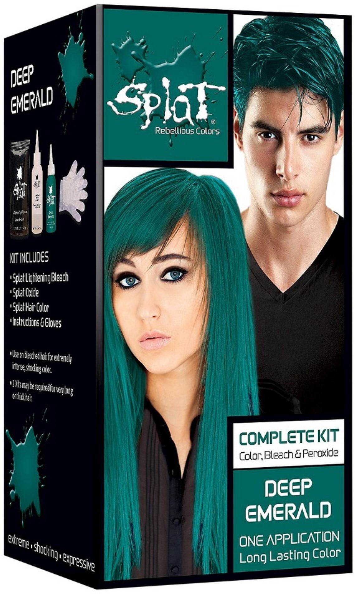 Splat Rebellious Colors Hair Coloring Complete Kit, Deep Emerald 1 ea ...