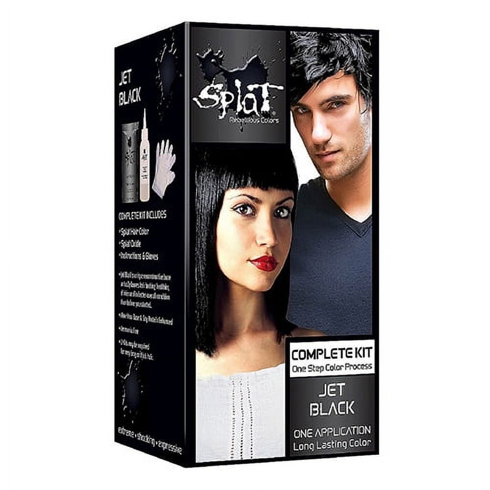 Splat Rebellious Colors Hair Coloring Complete Kit, Jet Black Dye, Dark ...