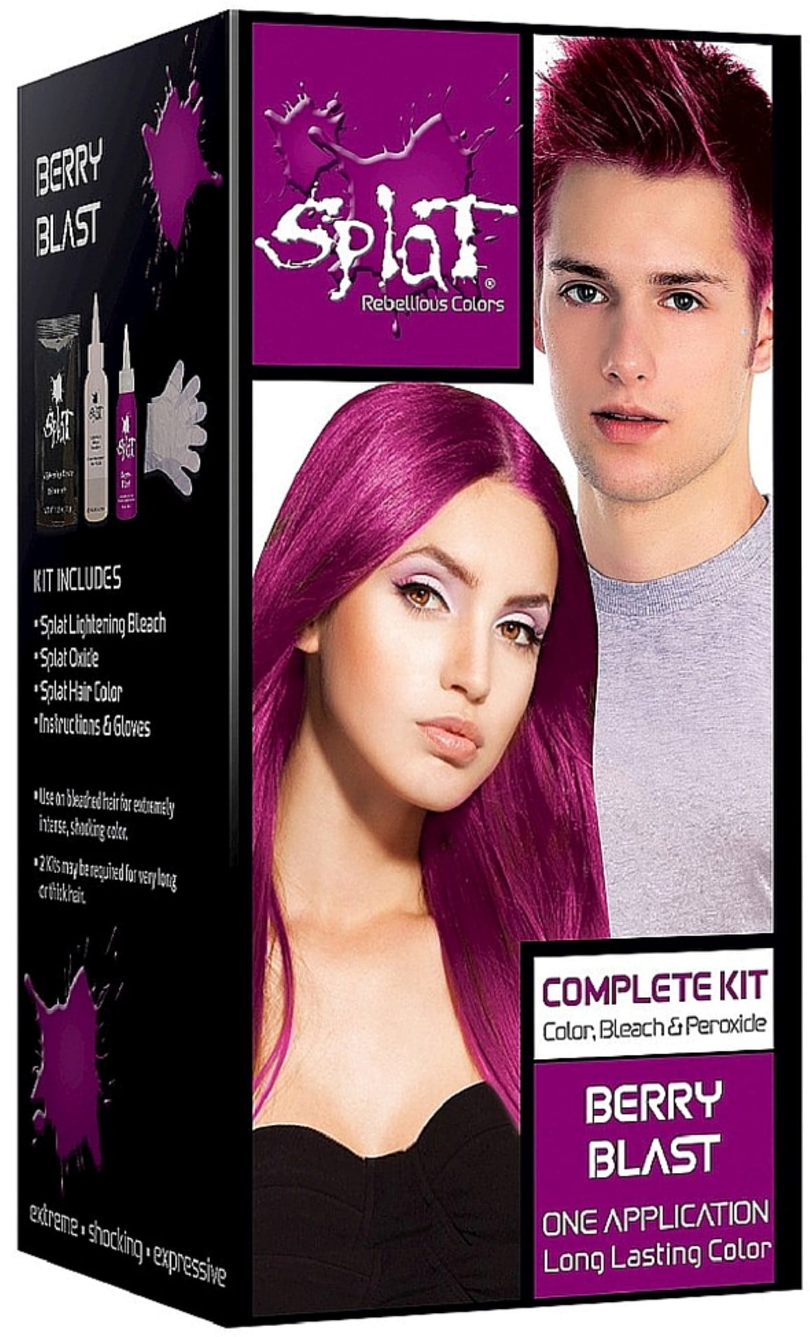 Splat Rebellious Colors Long Lasting Hair Color Kit, Berry Blast 1 ea ...