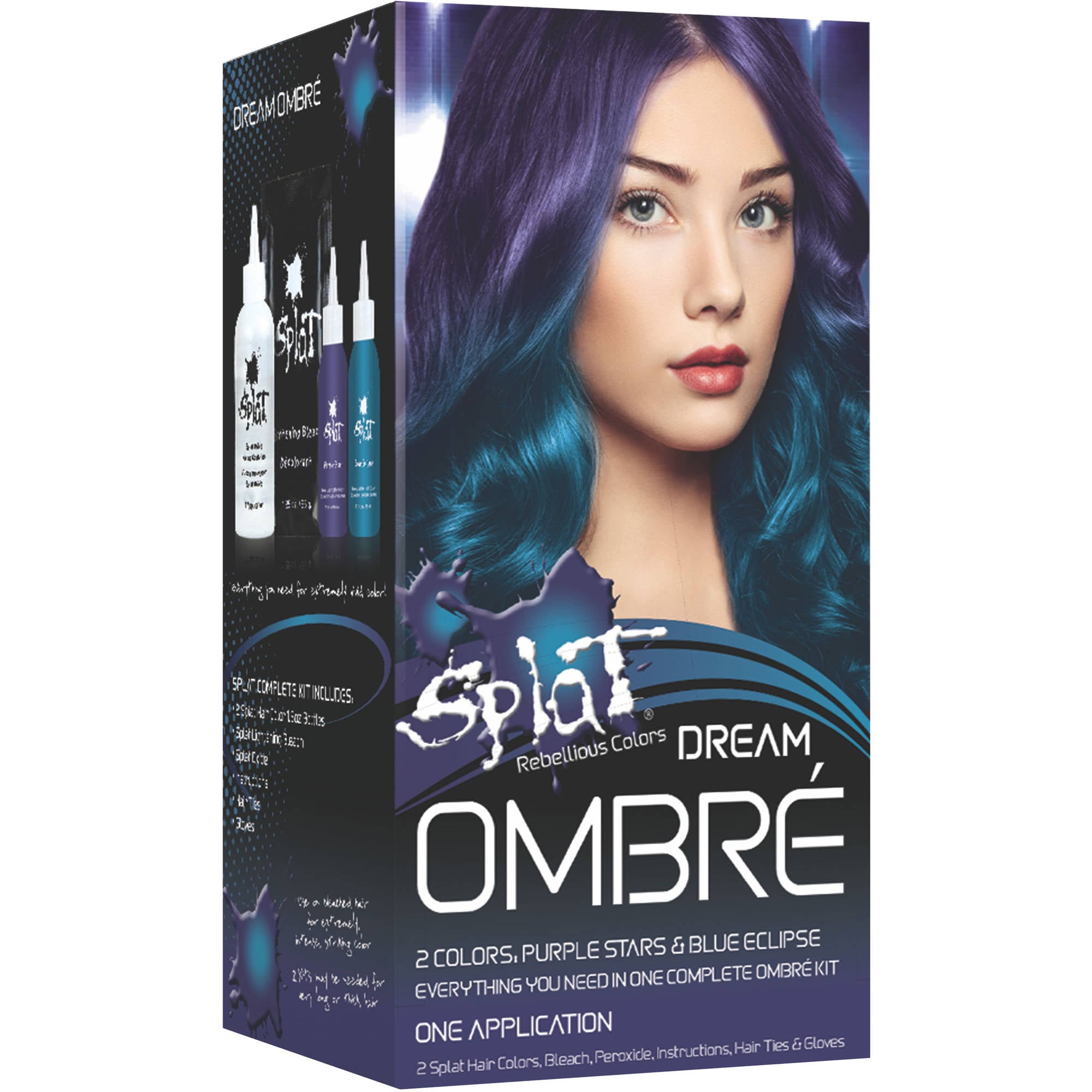 Splat® Rebellious Hair Dye, Dream Ombre Colors (Purple Stars & Blue ...