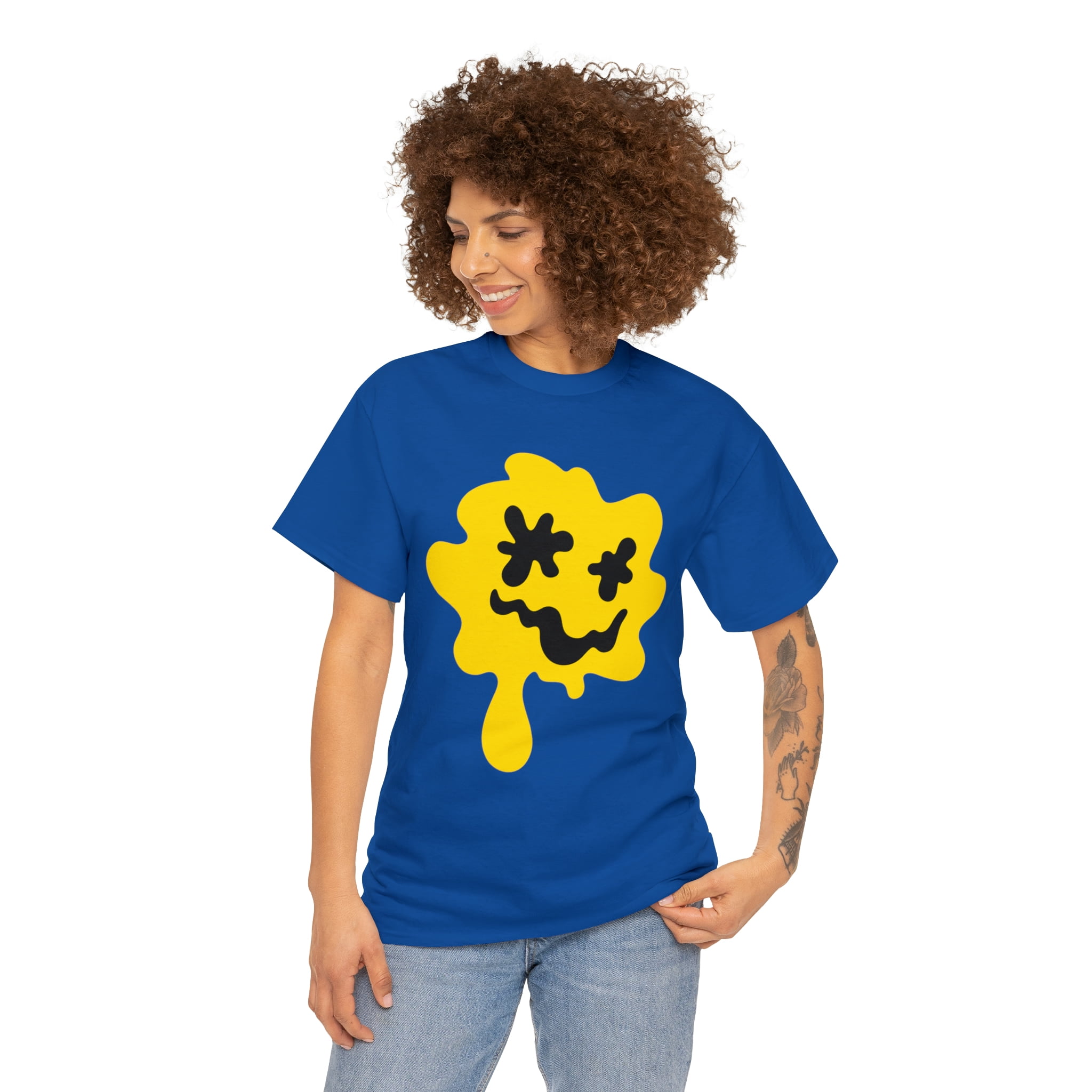 Splat smiley face emoji Unisex Heavy Cotton Tee - Walmart.com