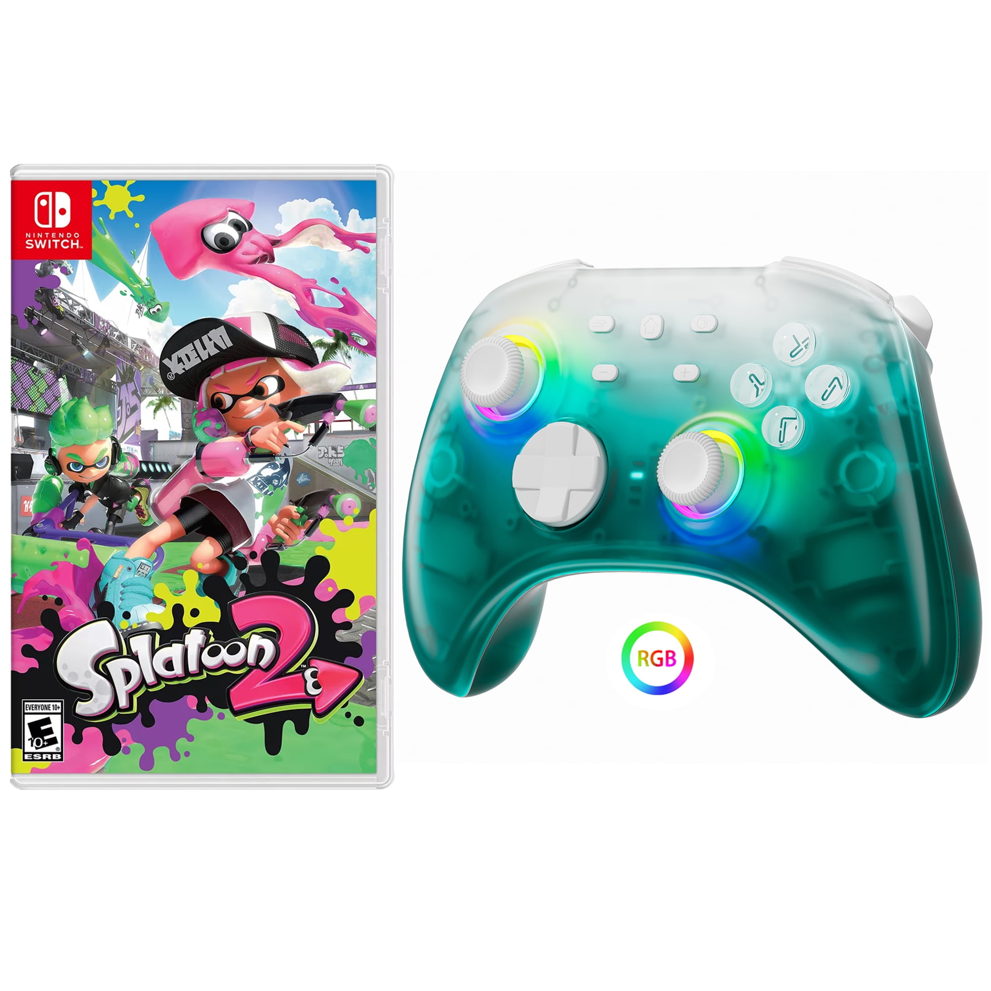 Splatoon 2 Game Disc and Upgraded Switch Pro Controller for Nintendo ...