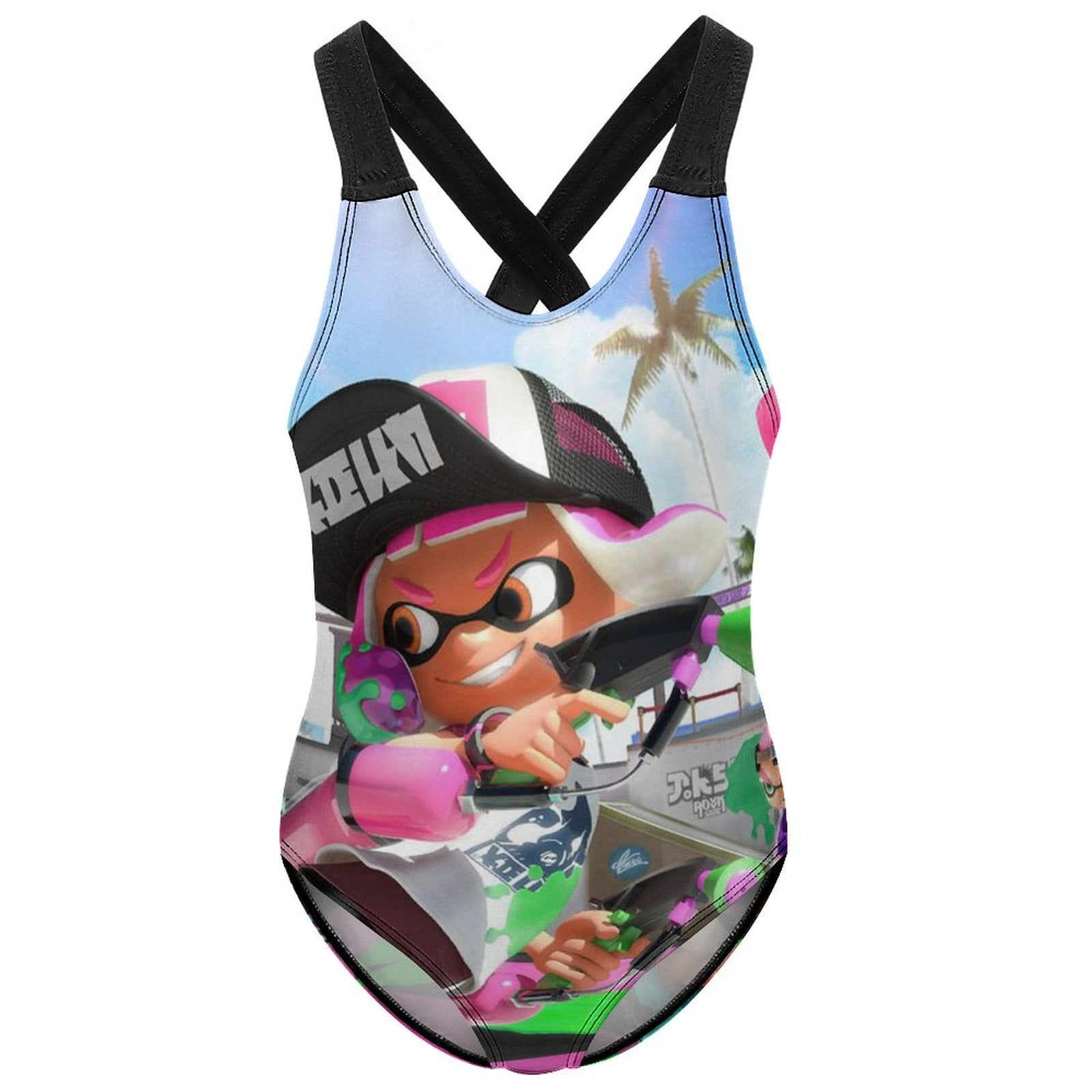 Splatoon 2 Shoot Children's One-piece Swimsuit Summer Girl's Swimming ...