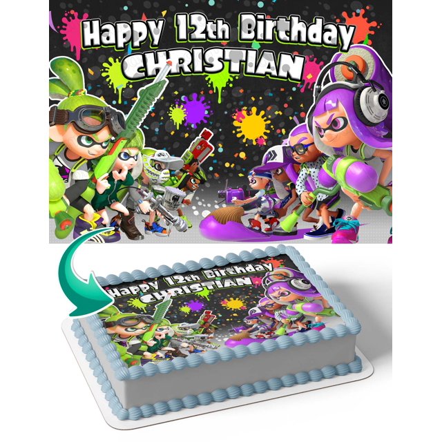 Splatoon 2022 Chapter 3 Edible Image Cake Topper Personalized Birthday ...