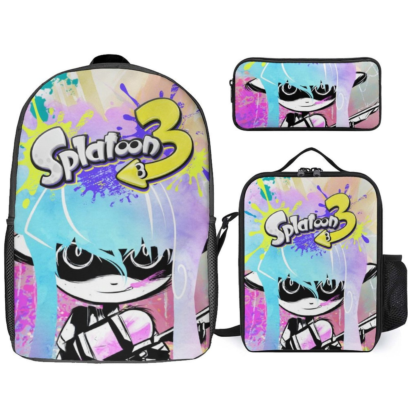 Splatoon 3 3 Piece Backpack Set with Lunch Bag Pencil Case , High ...
