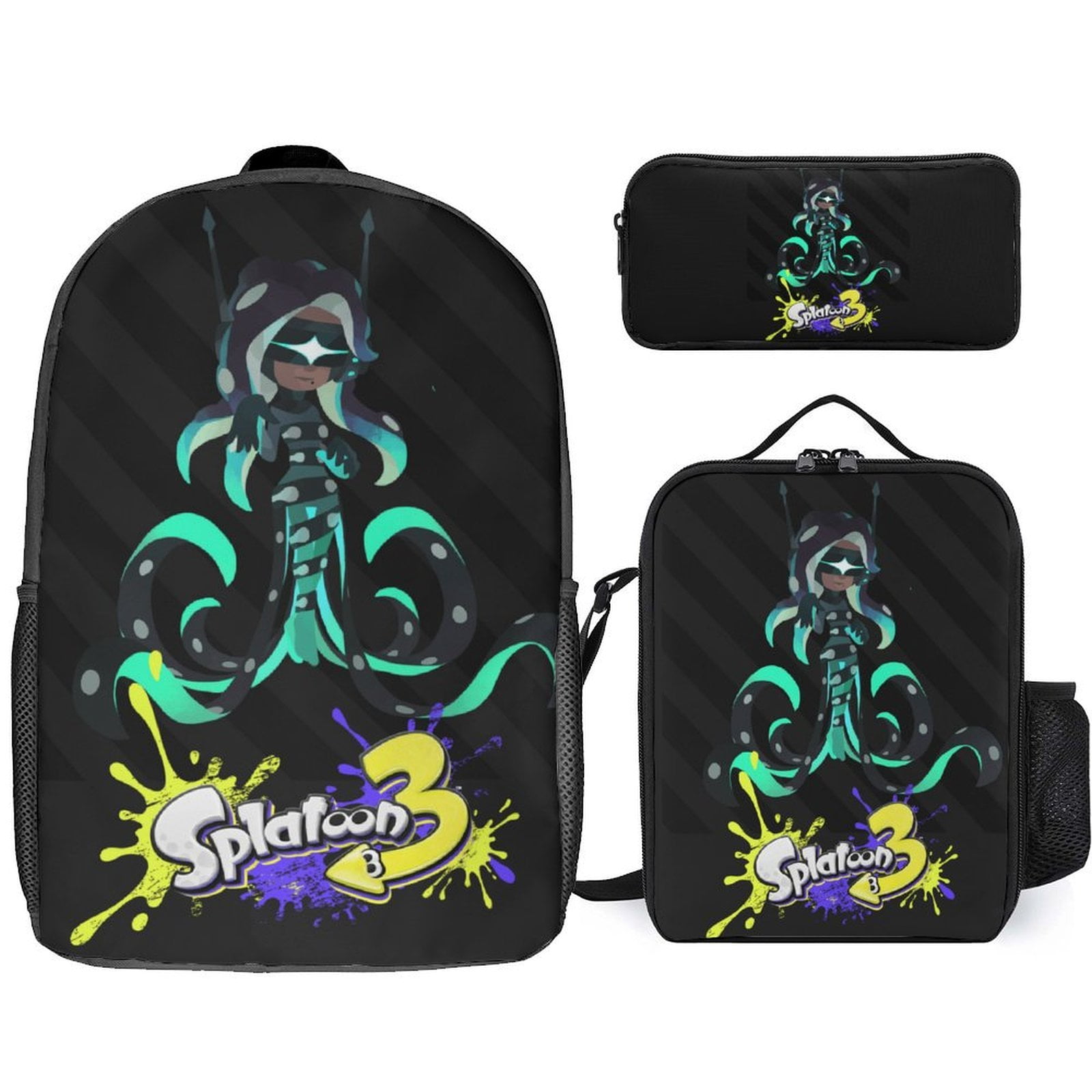Splatoon 3 3 Piece Backpack Set with Lunch Bag Pencil Case , High ...