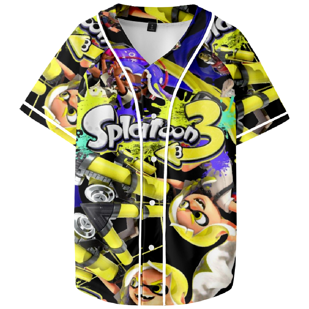 Splatoon 3 Baseball Uniform Game Short Sleeve Fashion Pullover Unique ...