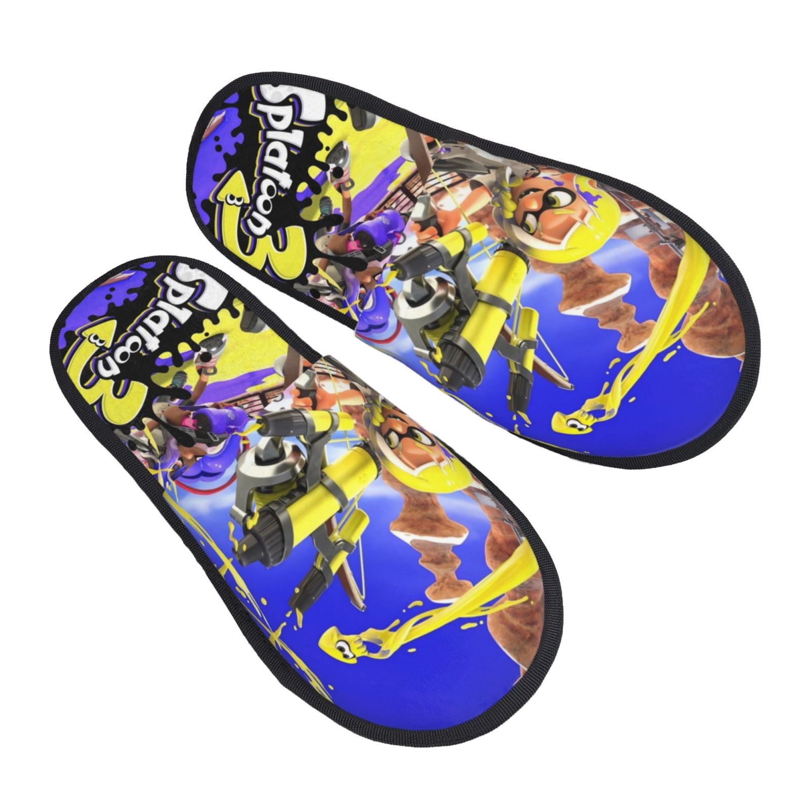 Splatoon 3 Furry Slippers For Men Women Fuzzy House Slippers Winter ...