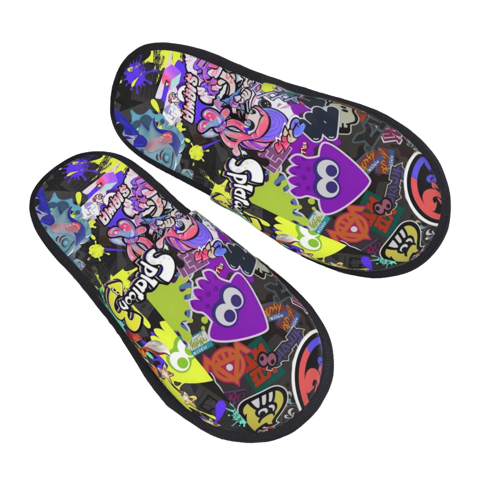 Splatoon 3 Furry Slippers For Men Women Fuzzy House Slippers Winter ...