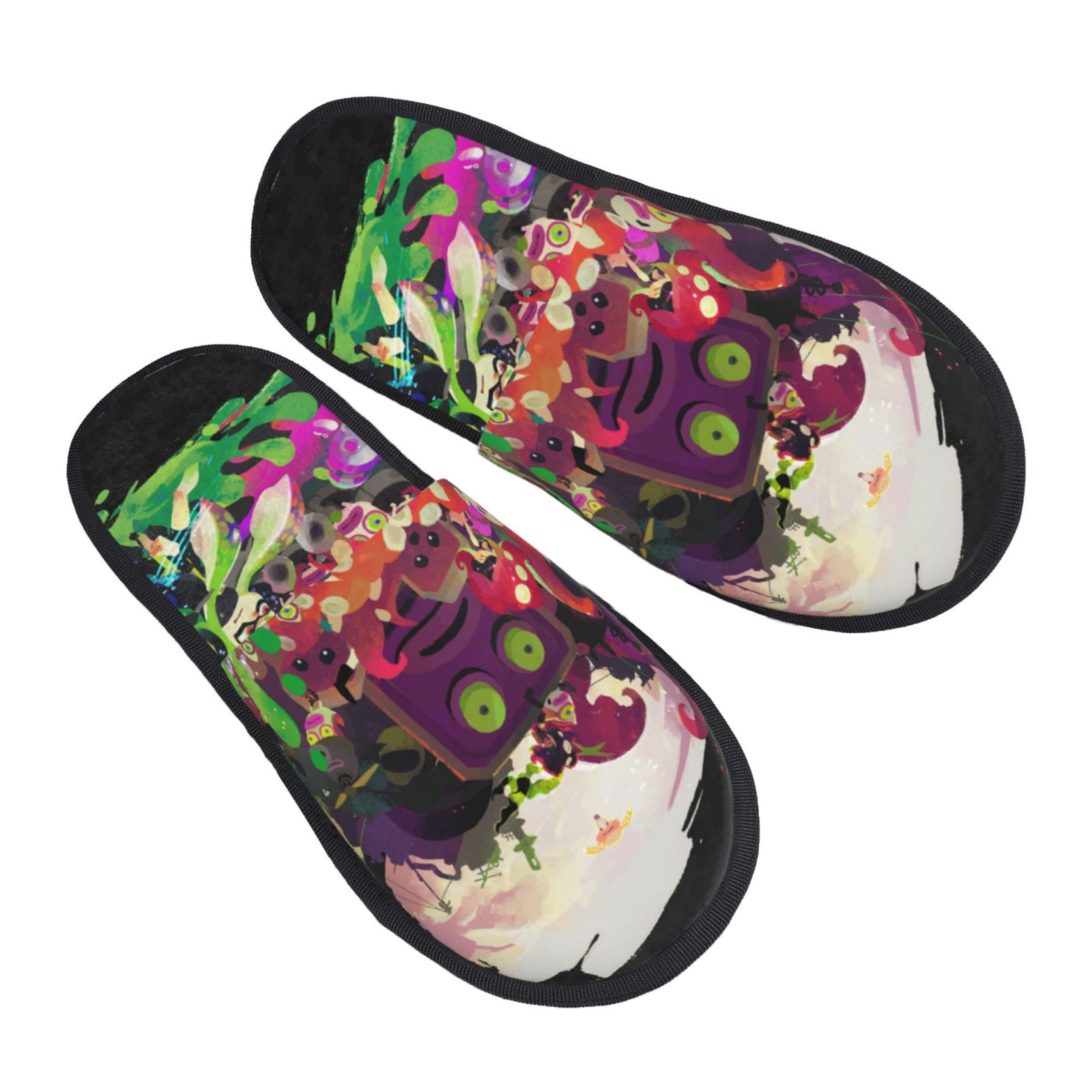 Splatoon 3 Furry Slippers For Men Women Fuzzy House Slippers Winter ...