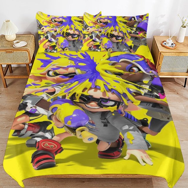Splatoon 3 Game 3 Pieces Bedding Set Decoration Double Sided Printing ...