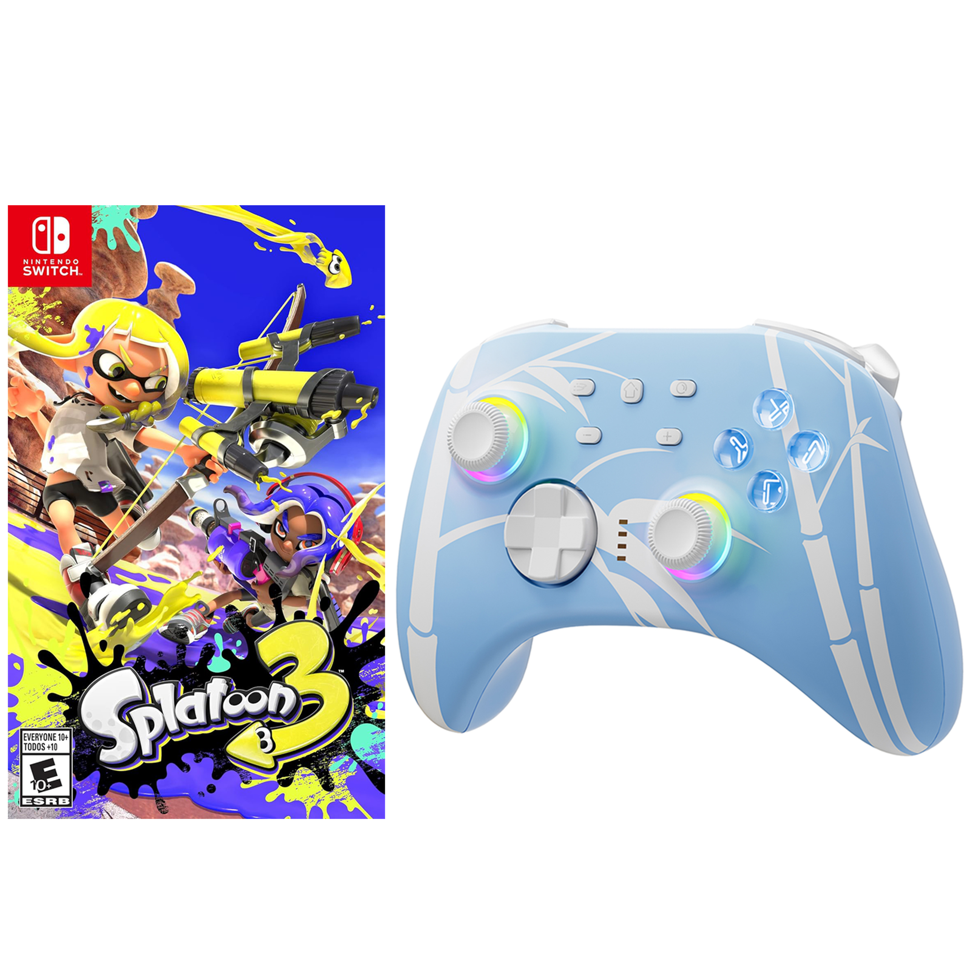 Splatoon 3 Game Disc and Upgraded Switch Pro Controller for Nintendo ...