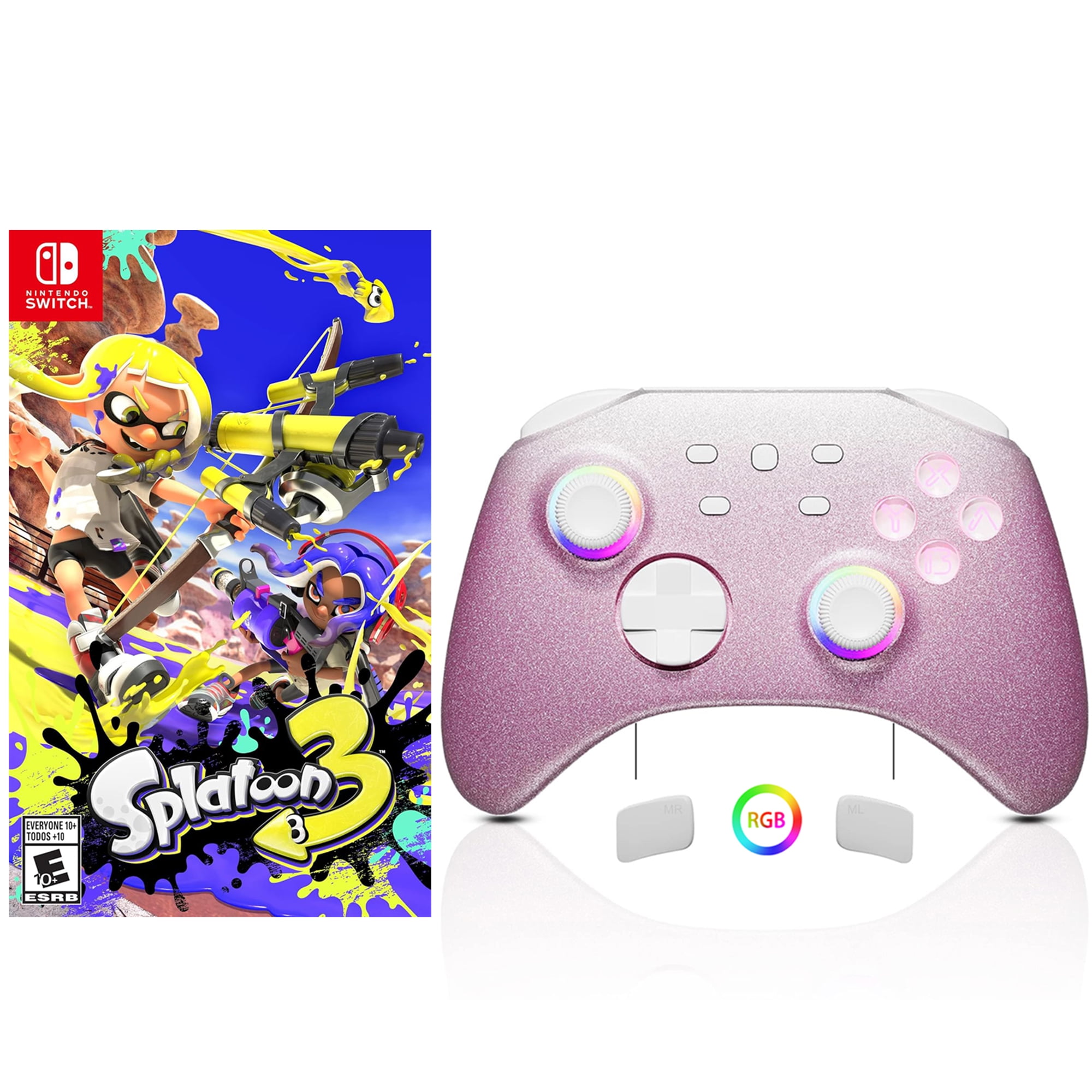 Splatoon 3 Game Disc and Upgraded Switch Pro Controller for Nintendo ...