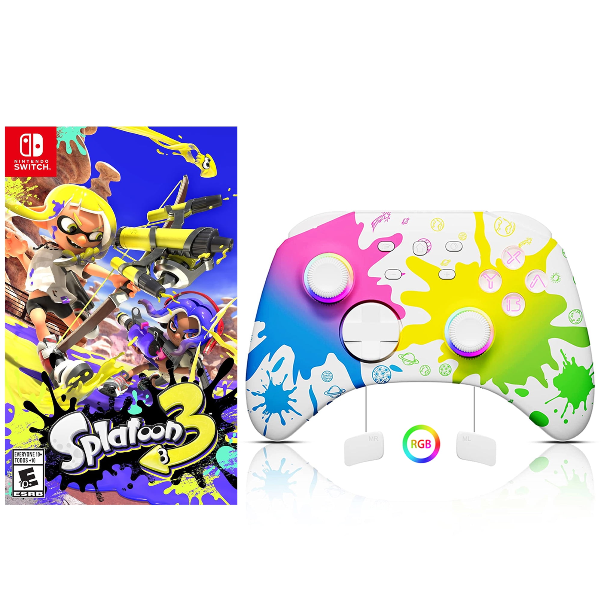 Splatoon 3 Game Disc and Upgraded Switch Pro Controller for Nintendo ...