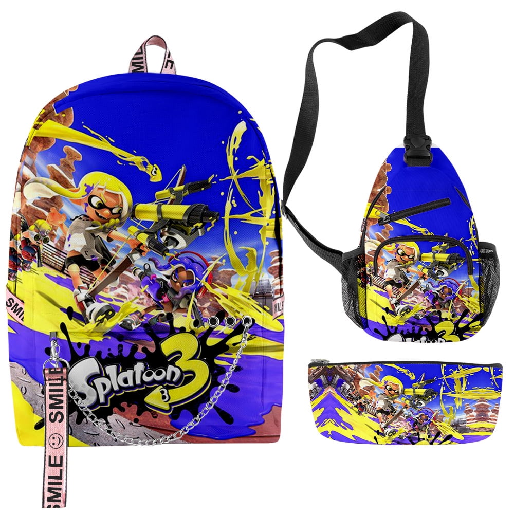 Splatoon 3 Merch Backpack Rucksack Cosplay Zipper Pack Schoolbag ...