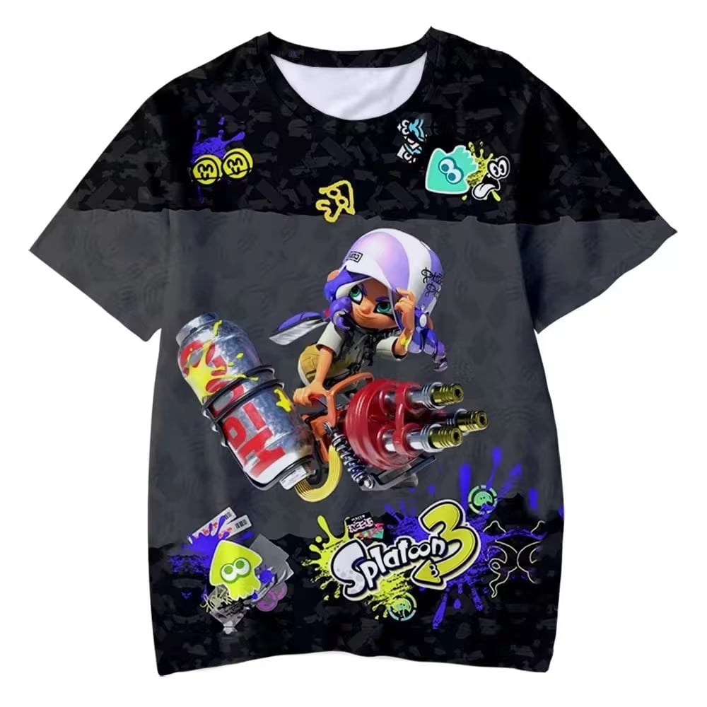 Splatoon 3 Merch T-shirt Trend 3D Printed Top Short Sleeve Men And ...