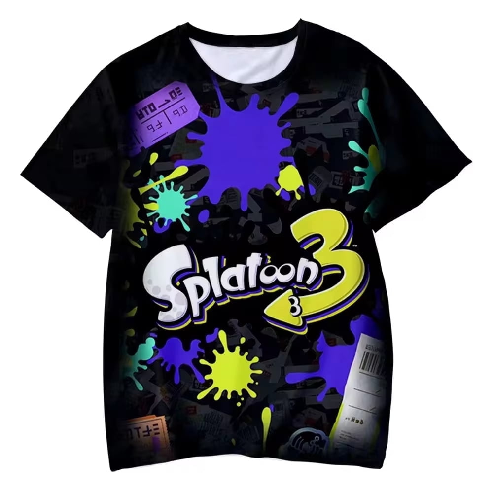 Splatoon 3 Merch T-shirt Trend 3D Printed Top Short Sleeve Men And ...