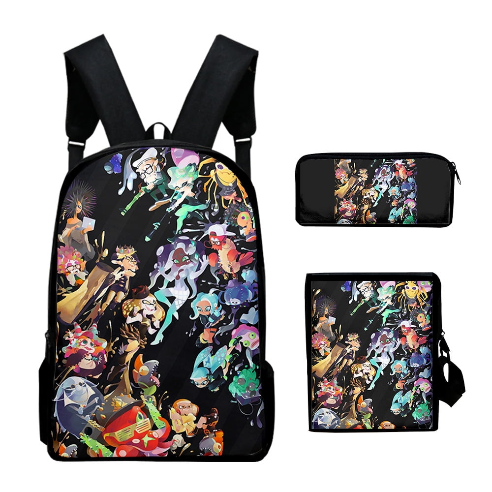 Splatoon 3 New Anime 3pcs/set Zipper Backpack 3D Print Waist Bag Work ...