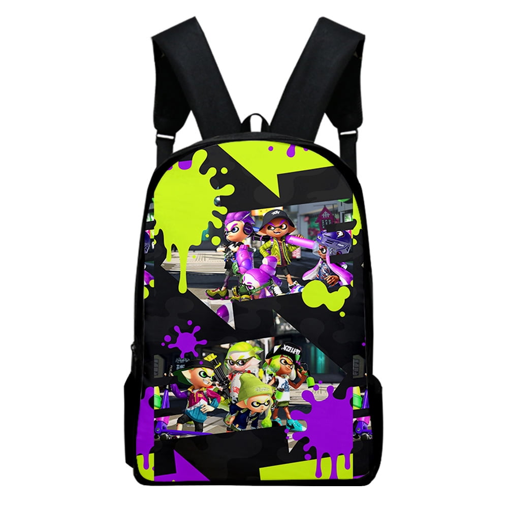 Splatoon 3 Oxford Cloth Shoulder Backpack 3D Print Zipper Backpack ...
