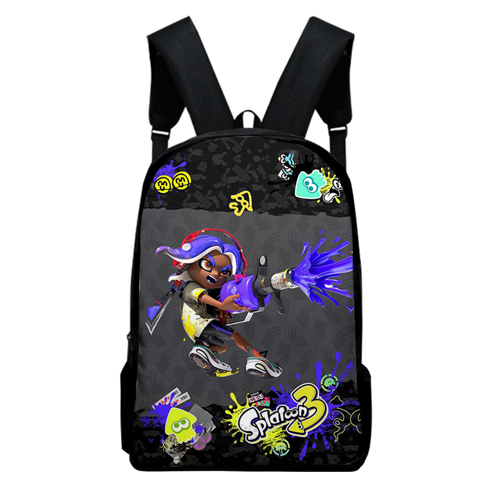 Splatoon 3 Oxford Cloth Shoulder Backpack 3D Print Zipper Backpack ...