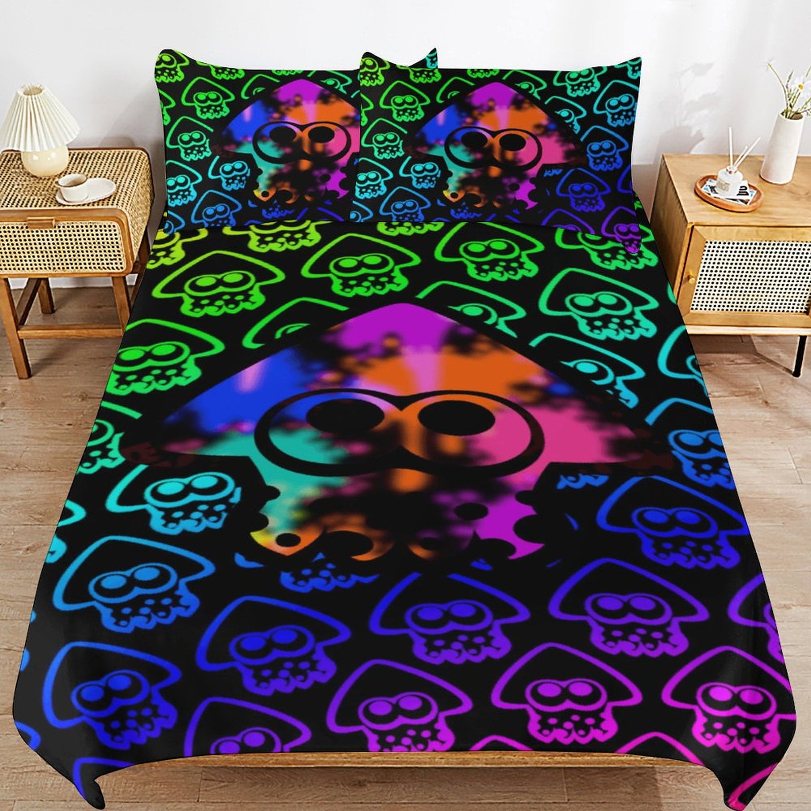 Splatoon 3-Piece Bedding Set Soft Warm And Comfortable Bed Set with 1 ...