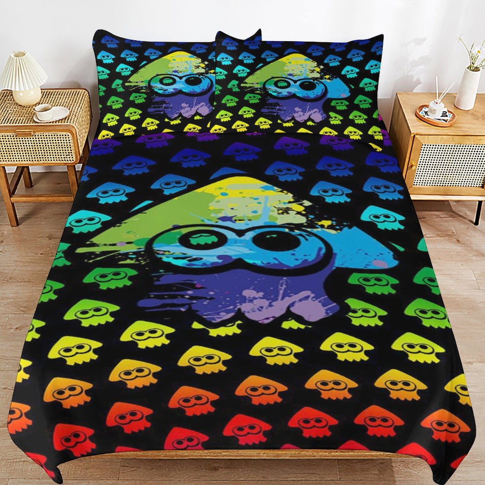 Splatoon 3-Piece Bedding Set Soft Warm And Comfortable Bed Set with 1 ...