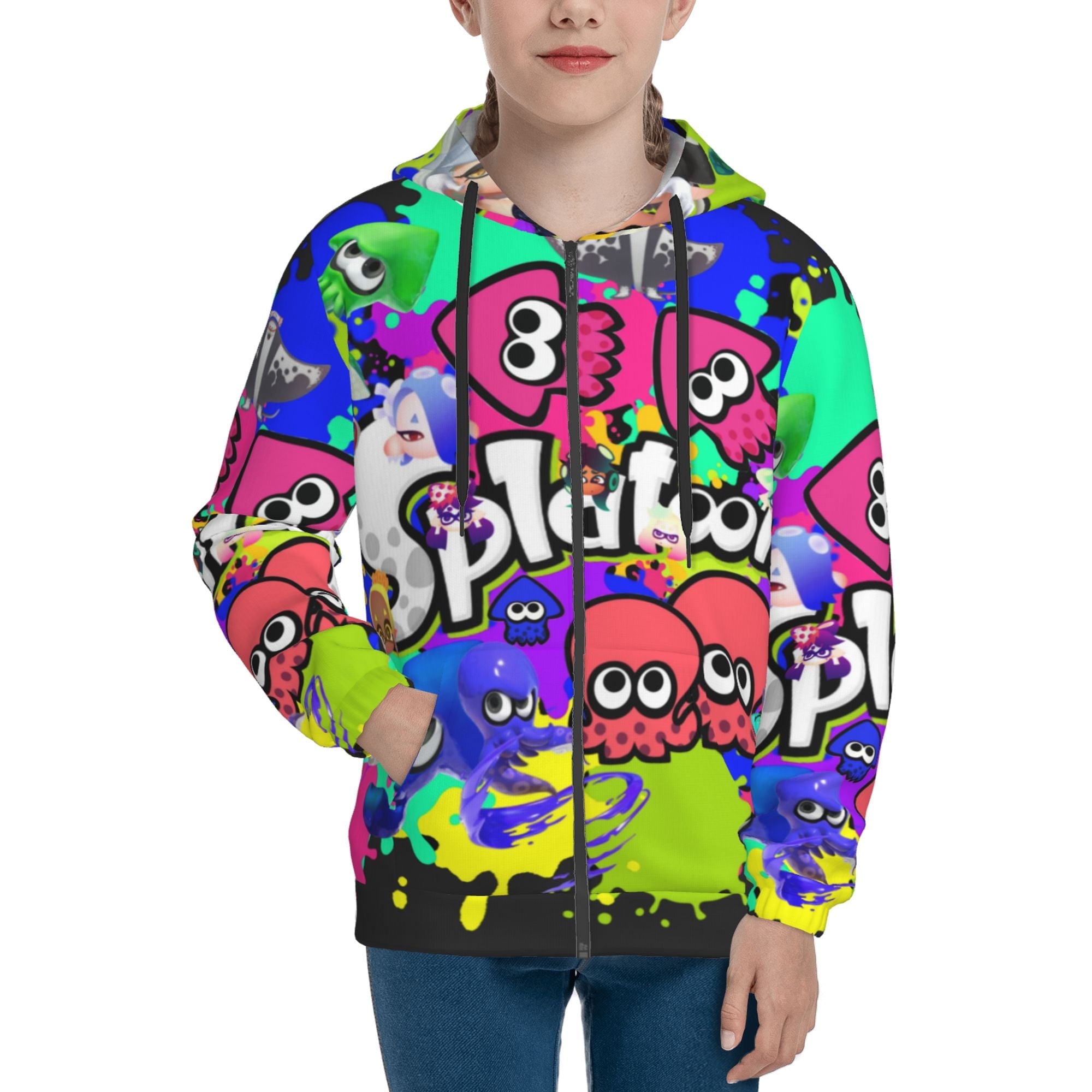 Splatoon 3 Teens Boys Girls Zip Up Hoodies 3d Print Long Sleeve Hooded ...