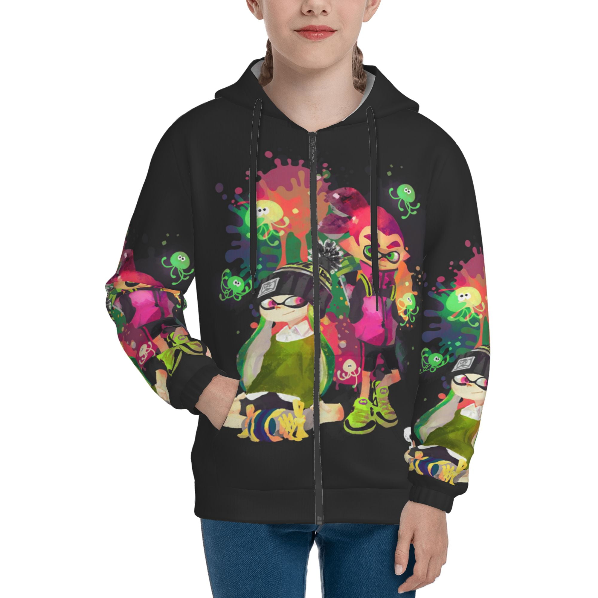 Splatoon 3 Teens Boys Girls Zip Up Hoodies 3d Print Long Sleeve Hooded ...