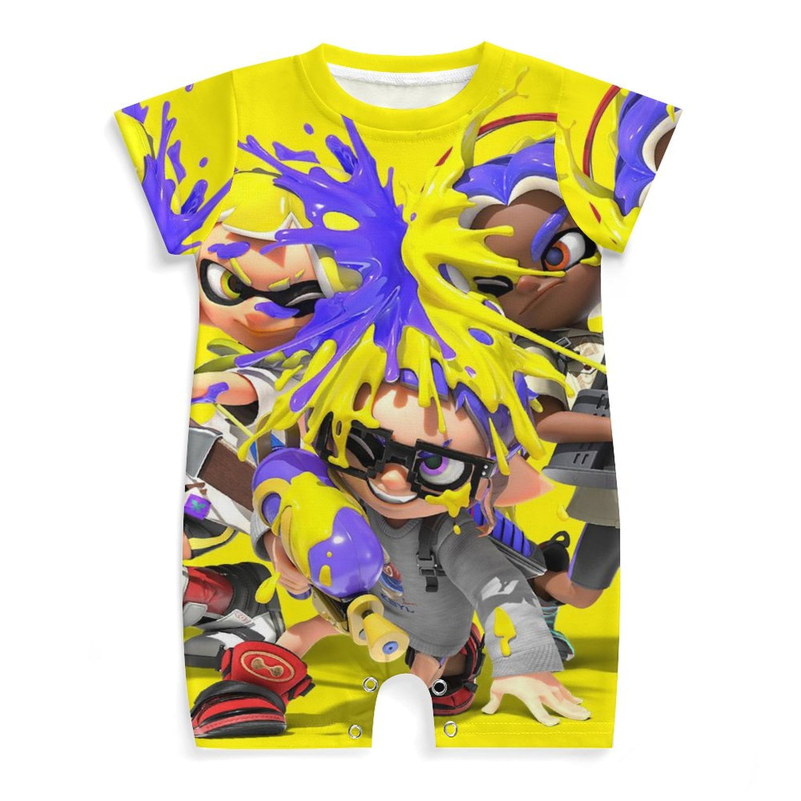 Splatoon Baby Boy Girl Short Sleeve Romper Clothing Set Print Cartoon ...