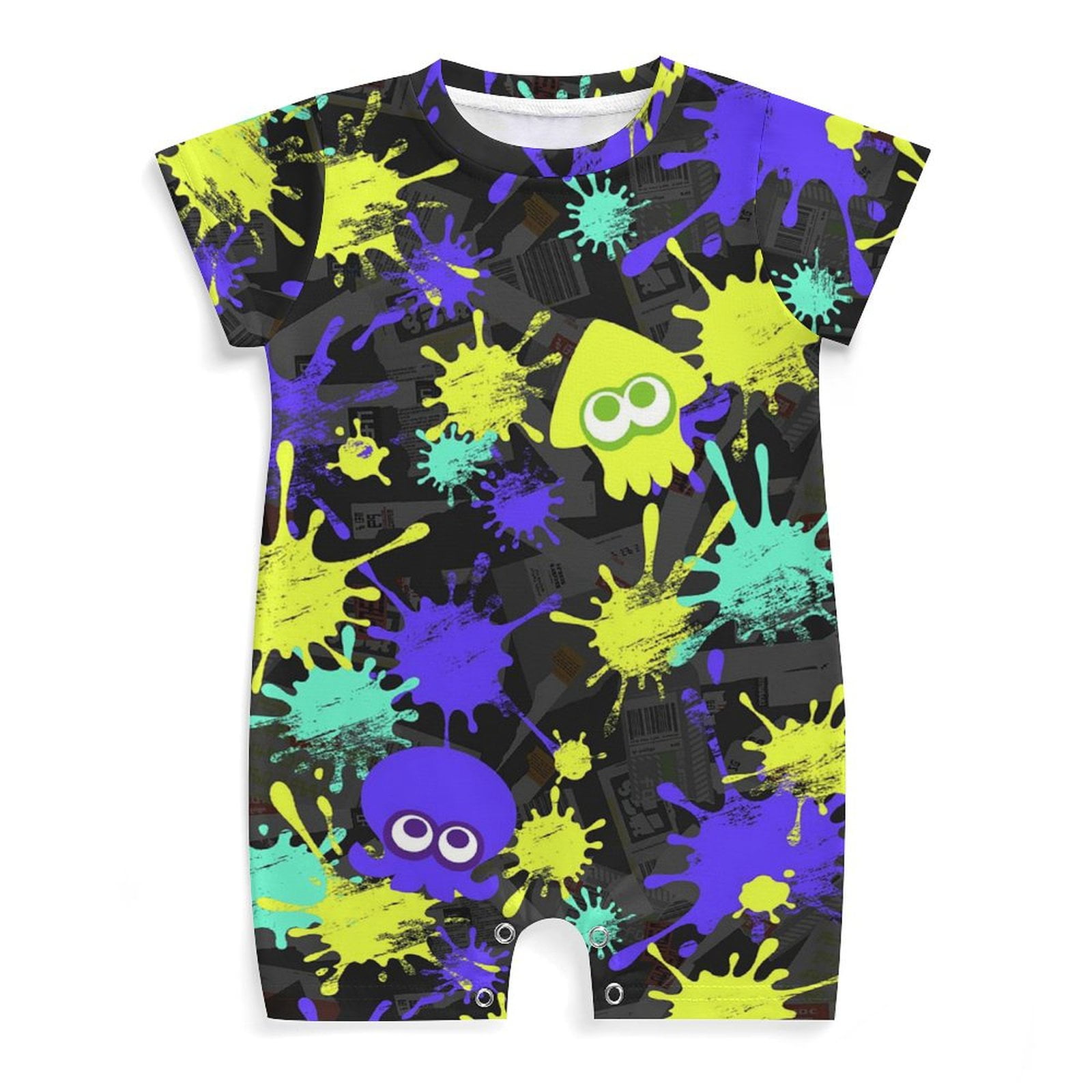Splatoon Baby Boy Girl Short Sleeve Romper Clothing Set Print Cartoon ...