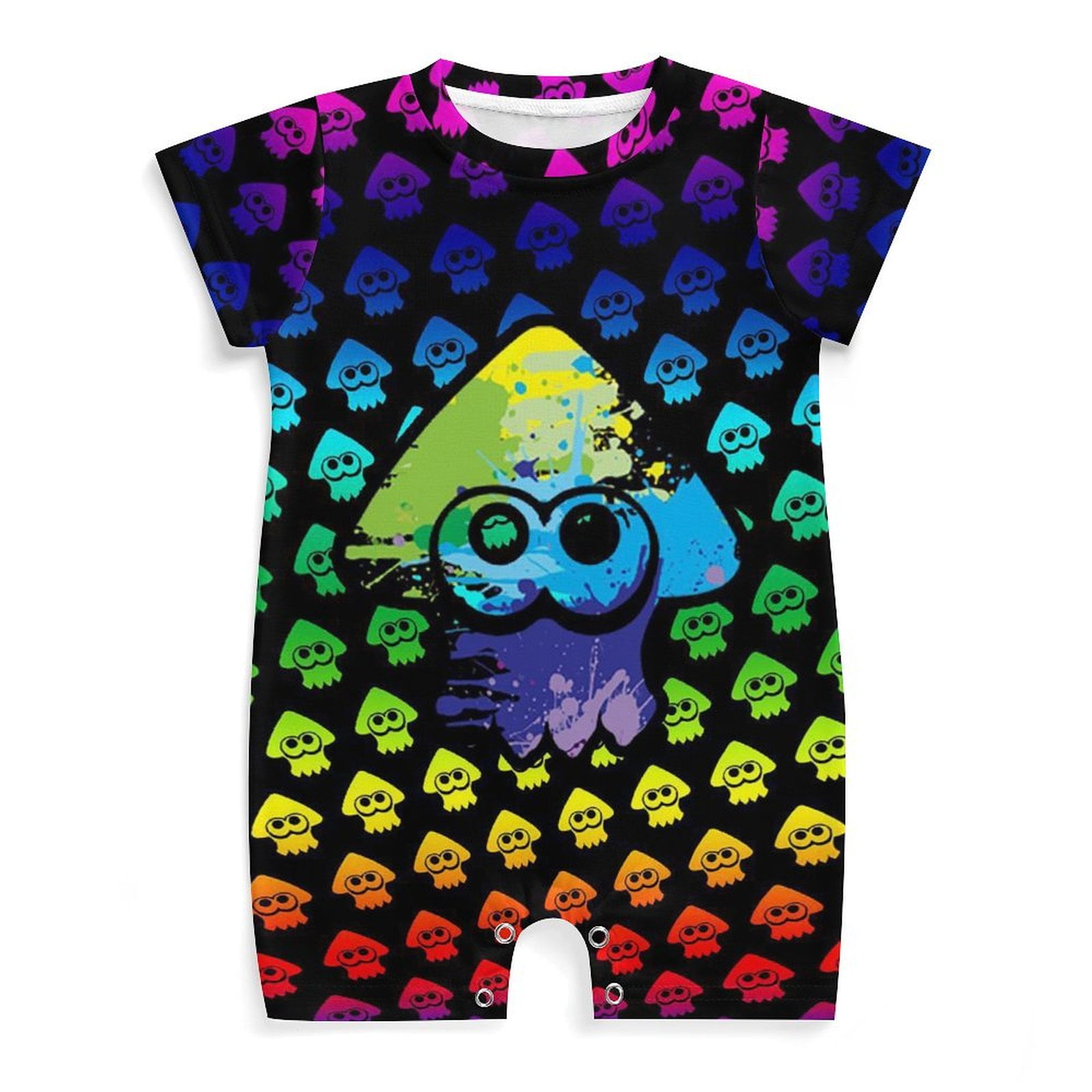 Splatoon Baby Boy Girl Short Sleeve Romper Clothing Set Print Cartoon ...