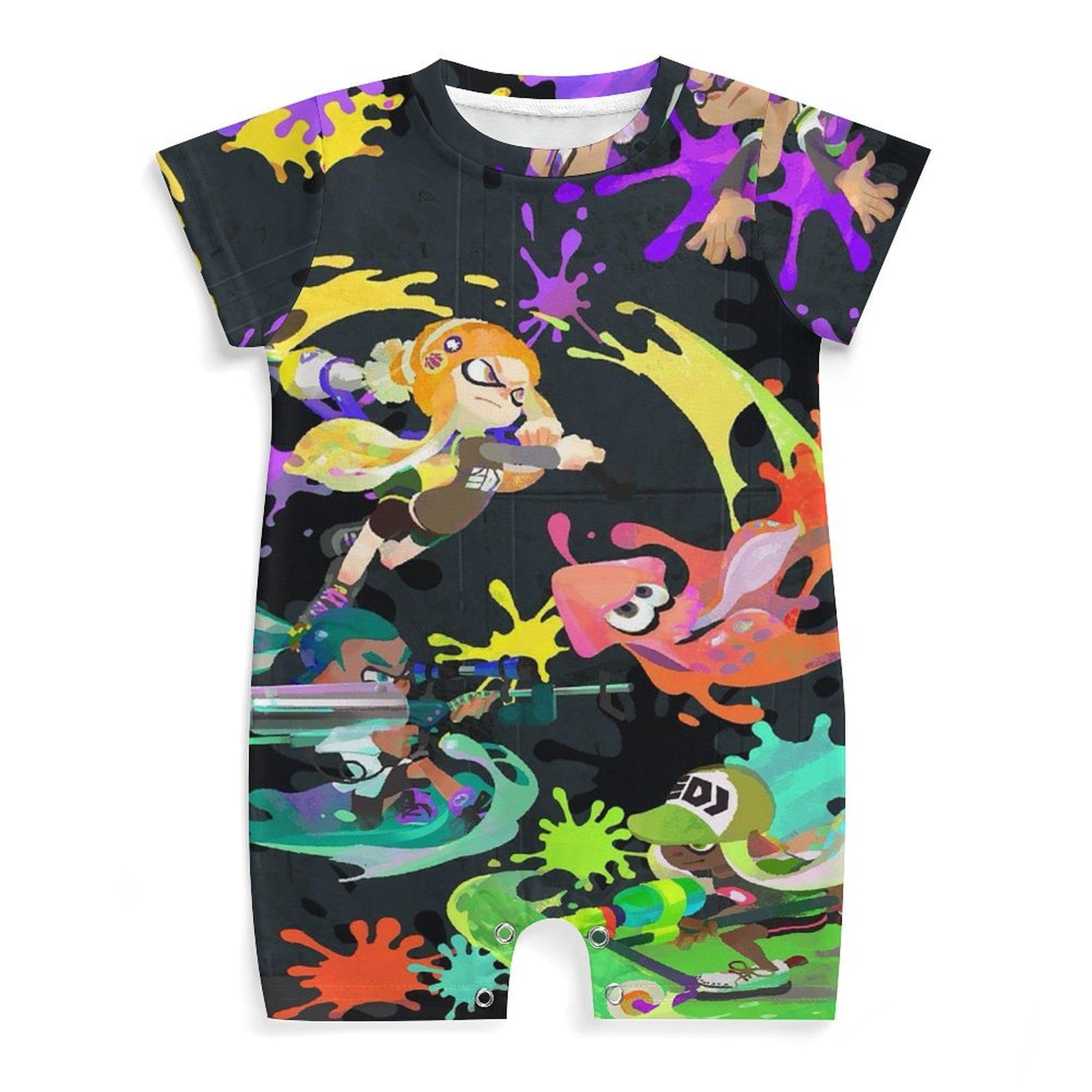 Splatoon Baby Boy Girl Short Sleeve Romper Clothing Set Print Cartoon ...