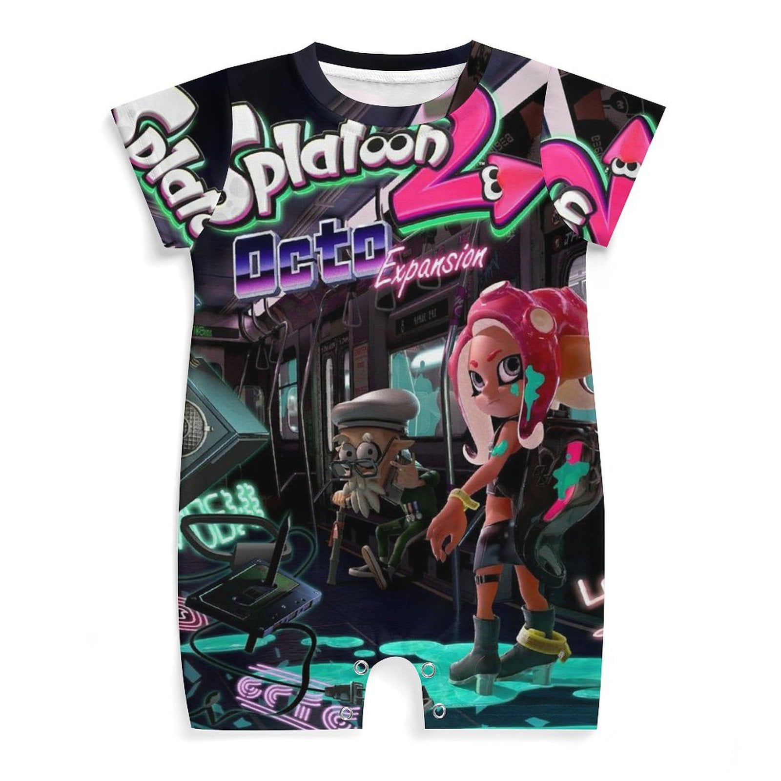 Splatoon Baby Boy Girl Short Sleeve Romper Clothing Set Print Cartoon ...