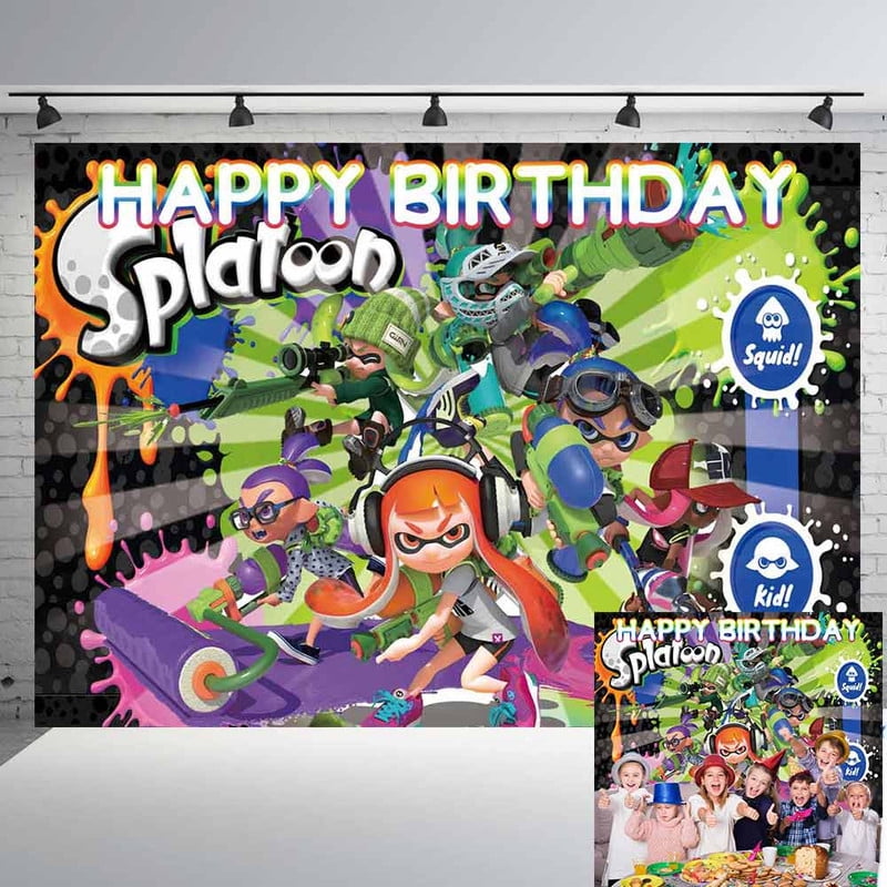 Splatoon Backdrop Banner Party Supplies Post Birthday Decorations ...