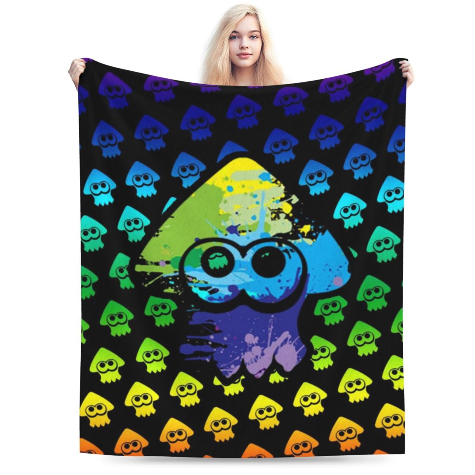 Splatoon Blanket Fuzzy Plush Bed Blanket Cozy Fluffy Air Condition ...