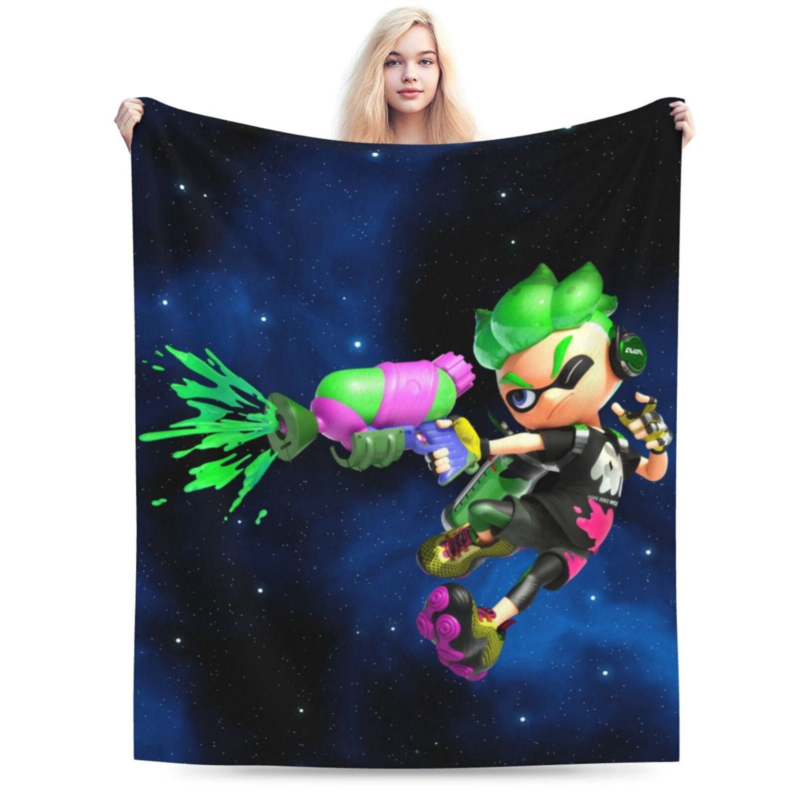 Splatoon Blanket Fuzzy Plush Bed Blanket Cozy Fluffy Air Condition ...