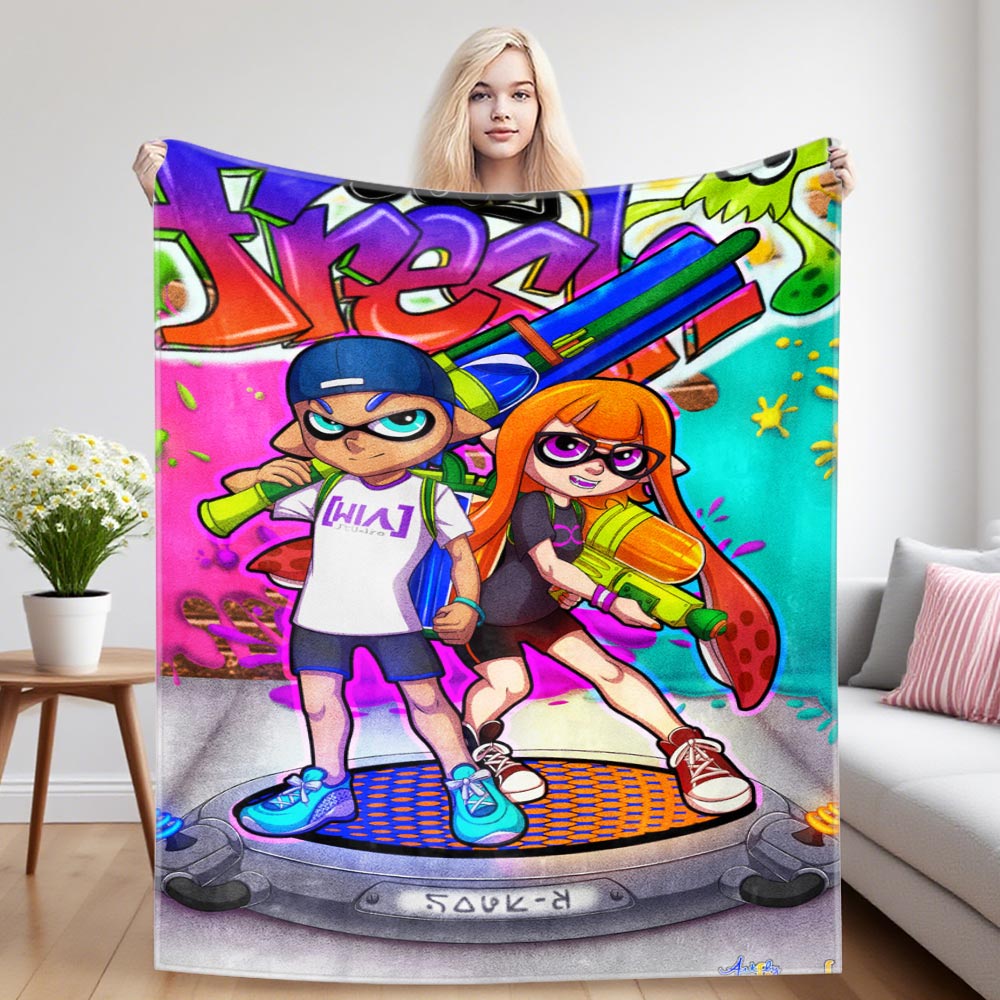 Splatoon Blankets Gift Throw Birthday Christmas 50 X 60 in Present ...