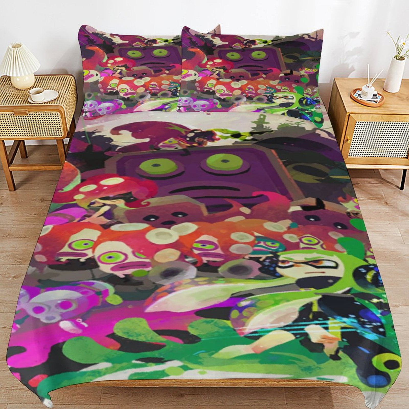 Splatoon Cartoon Duvet Cover Sets Twin King Size for Kids Boys Girls ...